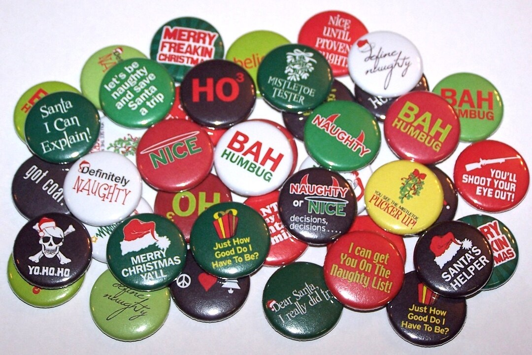 Sarcastic Snarky Christmas Humor Holiday Assortment Set of 10 Buttons 1 ...