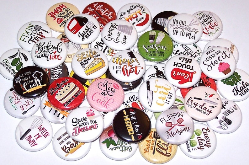 Cook & Bake Kitchen Theme Pins 10 Pack Cooking Party Favors - Etsy