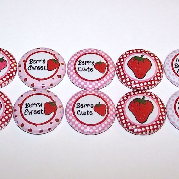 Strawberry Buttons - Etsy