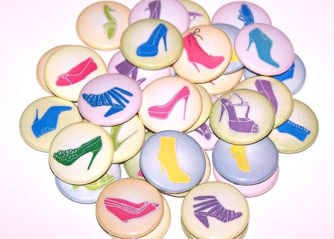 Women's Shoes Set of 10 Buttons Shoe Addict 1 Inch Pinback Buttons 1 ...