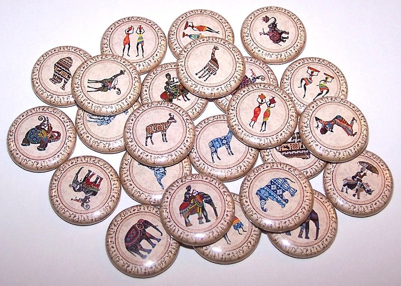 African Tribal Art Pins 10 Pack Africa Buttons 1 or - Etsy