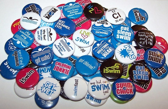 Swimmer Pins 10 Pack Swimming Pinback Buttons 1 or - Etsy