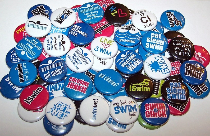 Swimmer Pins 10 Pack Swimming Pinback Buttons 1 or - Etsy