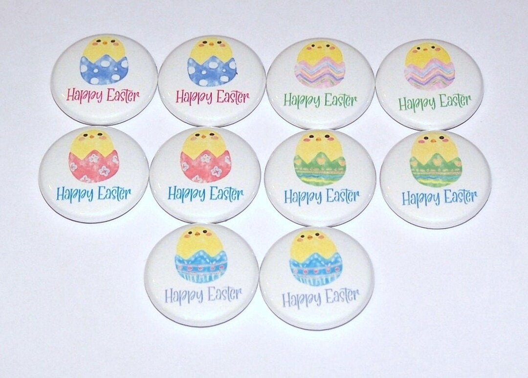 Happy Easter Hatching Chicks Pin Back Buttons (10 Pack), Easter Basket ...