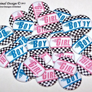 Hot Rod Car Racing Fan Checkered Flag Gender Reveal Party (20 Pack ...