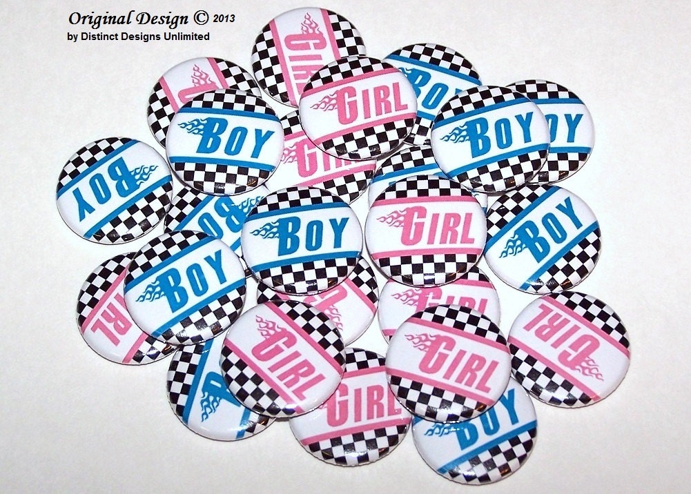 Hot Rod Car Racing Fan Checkered Flag Gender Reveal Party 20 - Etsy