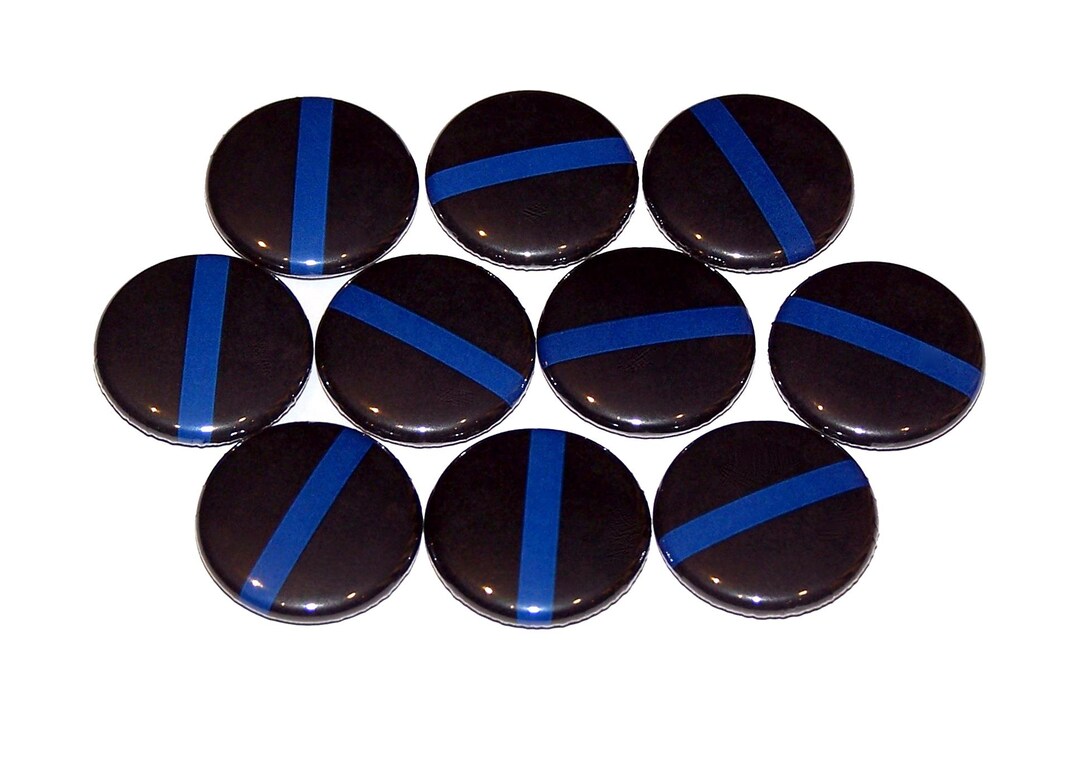 Thin Blue Line Pins (10 Pack), Police Pinback Buttons, Police Officer ...