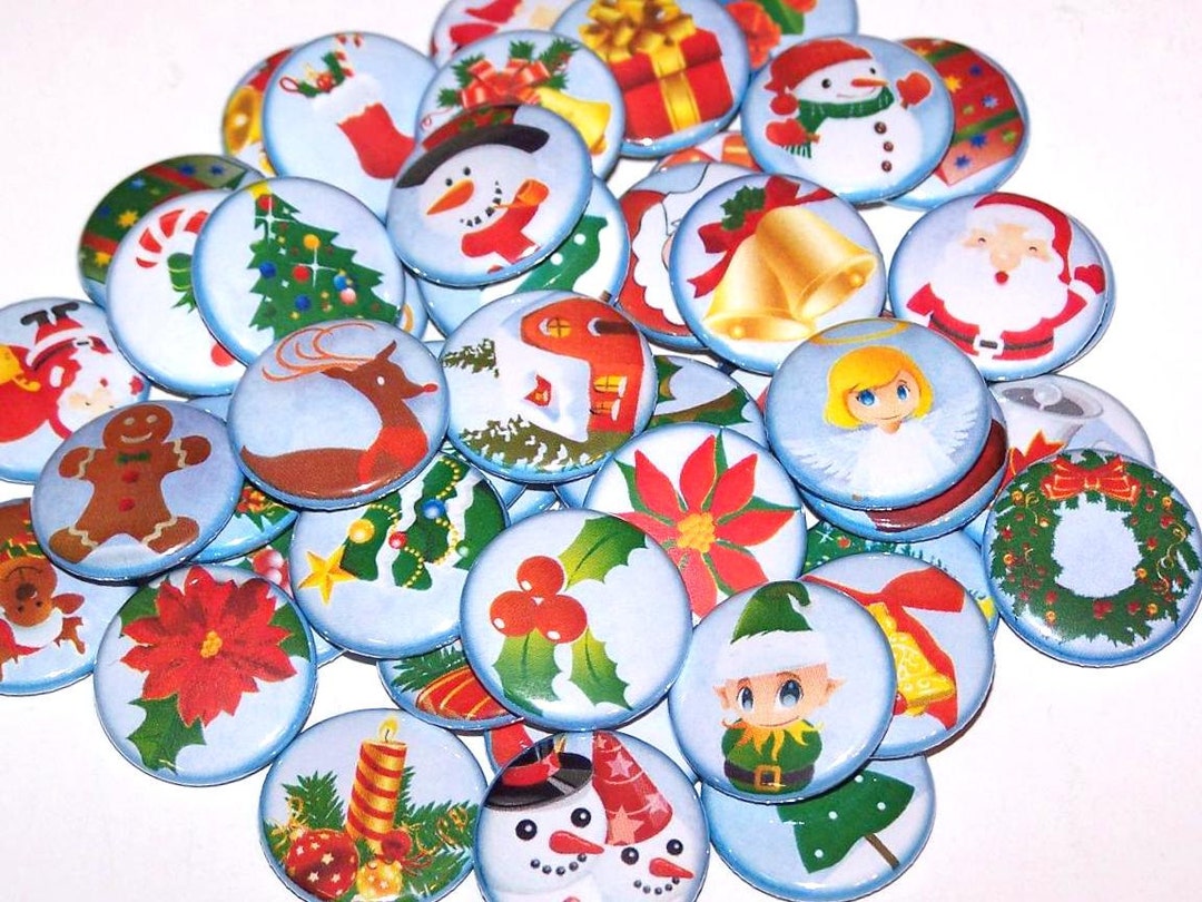 Christmas Holiday Season Variety Set of 10 Buttons 1 Inch Pinback ...