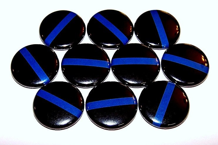 Thin Blue Line Pins 10 Pack Police Pinback Buttons Police - Etsy