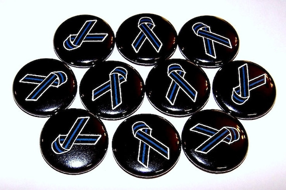 Thin Blue Line Awareness Ribbon Pins 10 Pack Police Officer | Etsy