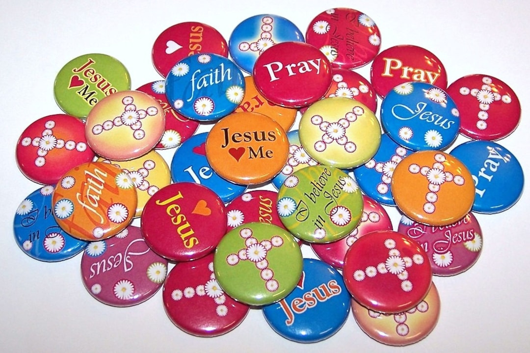 Religious Cross Faith Set of 10 Buttons 1 Inch Pinback Buttons 1" Pins ...