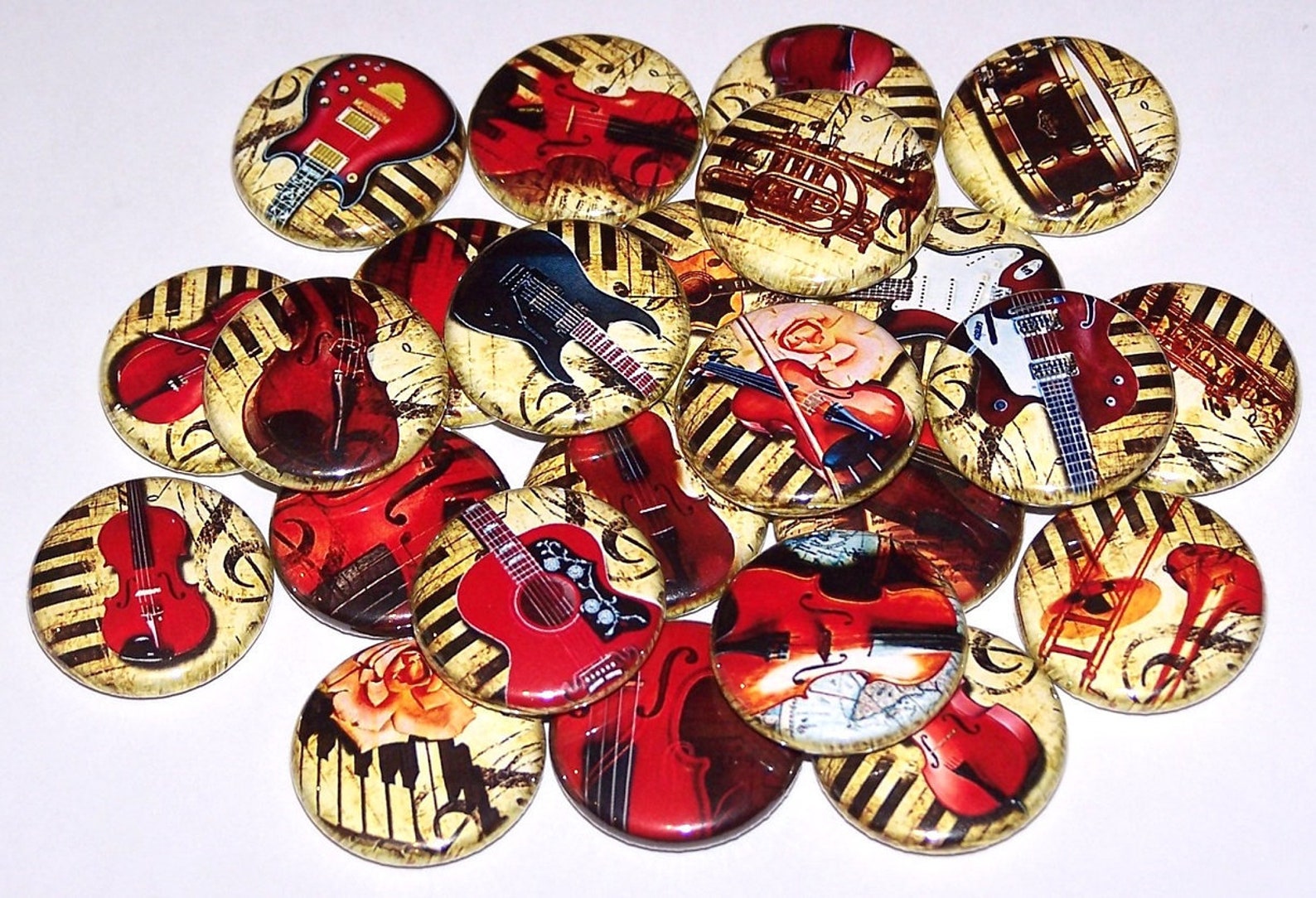 Pianos & Instruments Pins 10 Pack Musical Music Buttons - Etsy