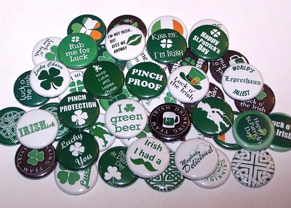 Irish St. Patrick's Day Pins (10 Pack) Party Favor Buttons 1" or 1.5 ...