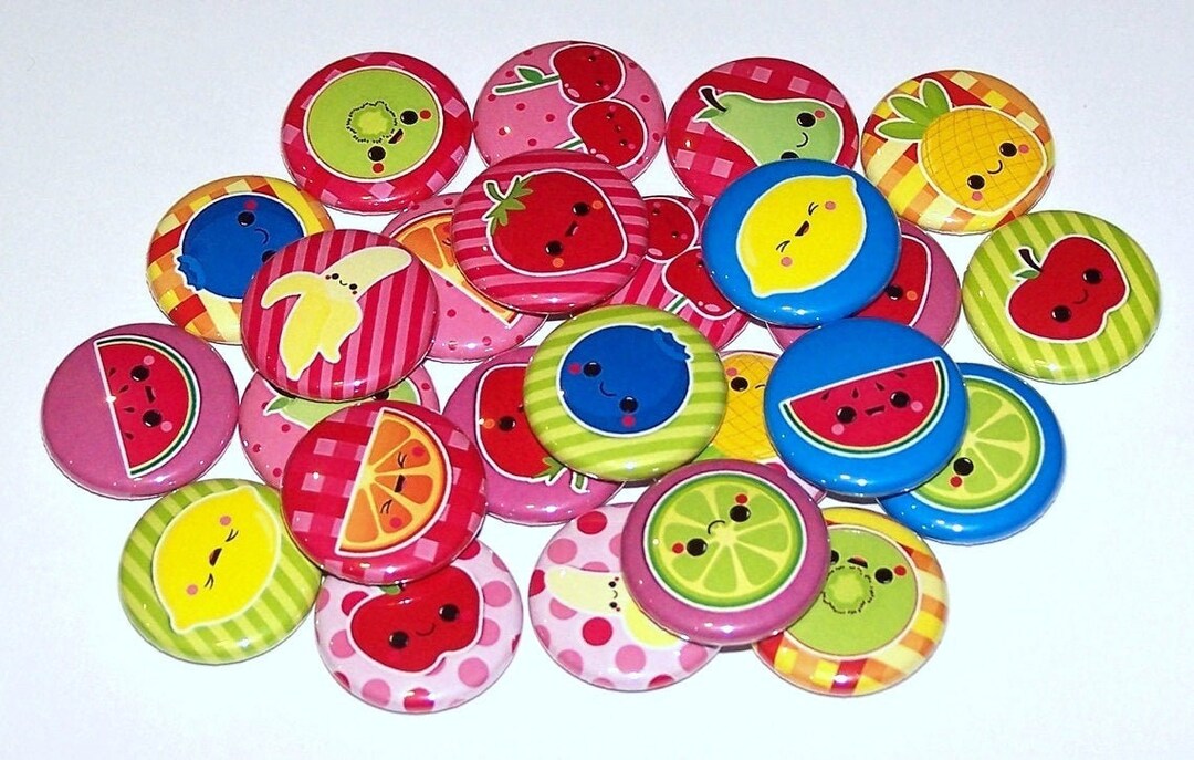 Fun Assorted Fruit Pins (10 Pack), Fruits Party Favors, 1" or 1.5" or 2 ...