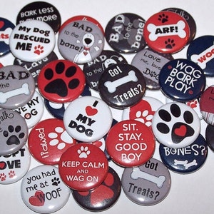 Dog Lover Pins (10 Pack), 1" or 1.5" or 2.25" Pin Back Buttons or ...