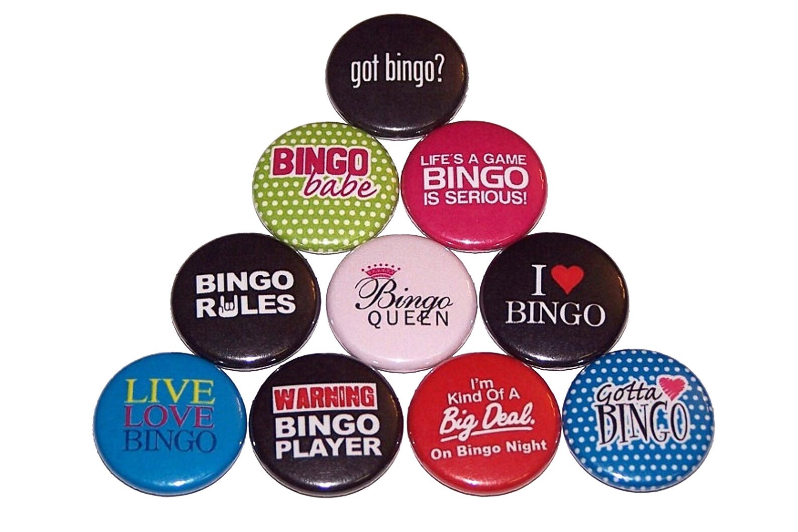 I Love Bingo Set of 10 Buttons 1 or 1.5 Pin Back | Etsy