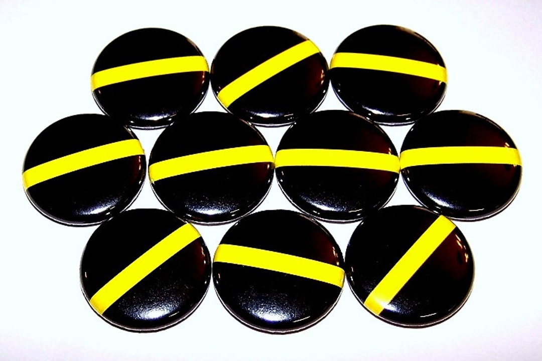 Thin Yellow Line Pins (10 Pack), Dispatchers Pinback Buttons, 911 ...