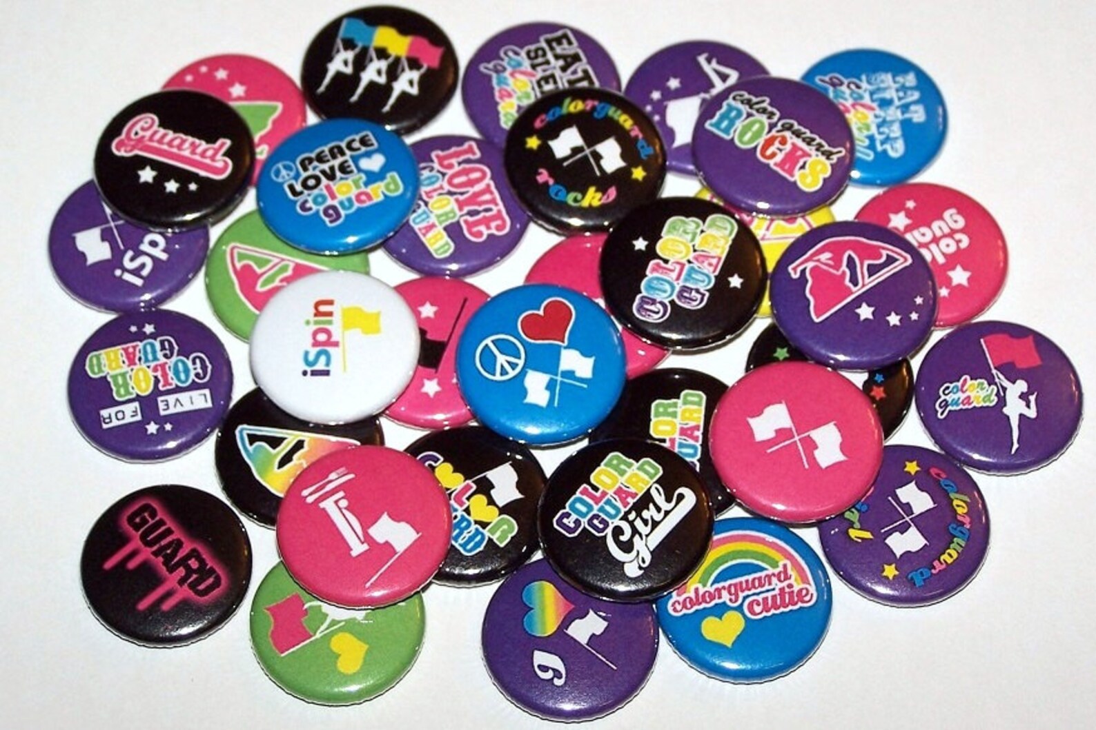 Color Guard Set of 10 Buttons 1 or 1.5 Pin Back - Etsy
