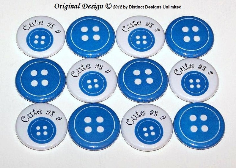Blue Cute as A Button Theme Party Favors 12 Pack 1 or | Etsy