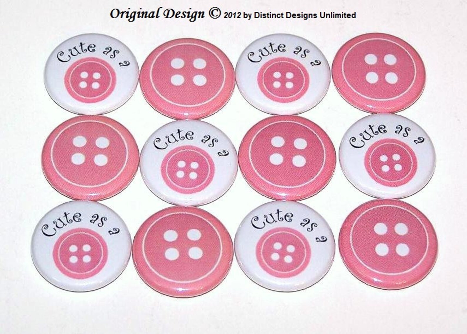 Pink Cute as A Button Theme Party Favors 12 Pack 1 or | Etsy