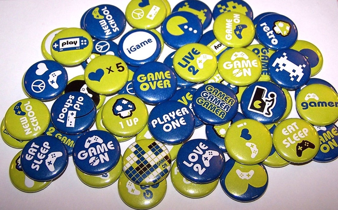 Video Gamer Party Favors Pins 10 Pack 1 or 1.5 - Etsy