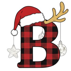 Christmas Plaid Alphabet PNG Bundle: Buffalo Check Letters (digital ...
