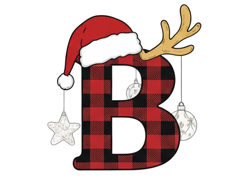 Christmas Plaid Alphabet PNG Bundle: Buffalo Check Letters (digital ...