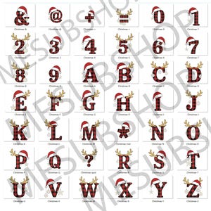 Christmas Plaid Alphabet PNG Bundle: Buffalo Check Letters (digital ...