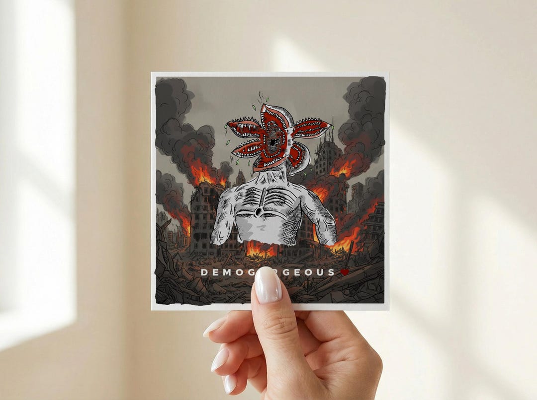 Stranger Things Demogorgon, Love Card, Stranger Things Fan Gift, Retro ...