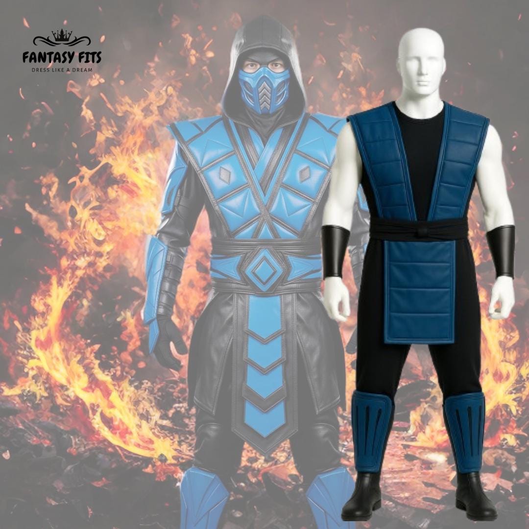 Handmade Sub-zero Cosplay Costume: Mortal Kombat Blue Ninja Armor Set ...