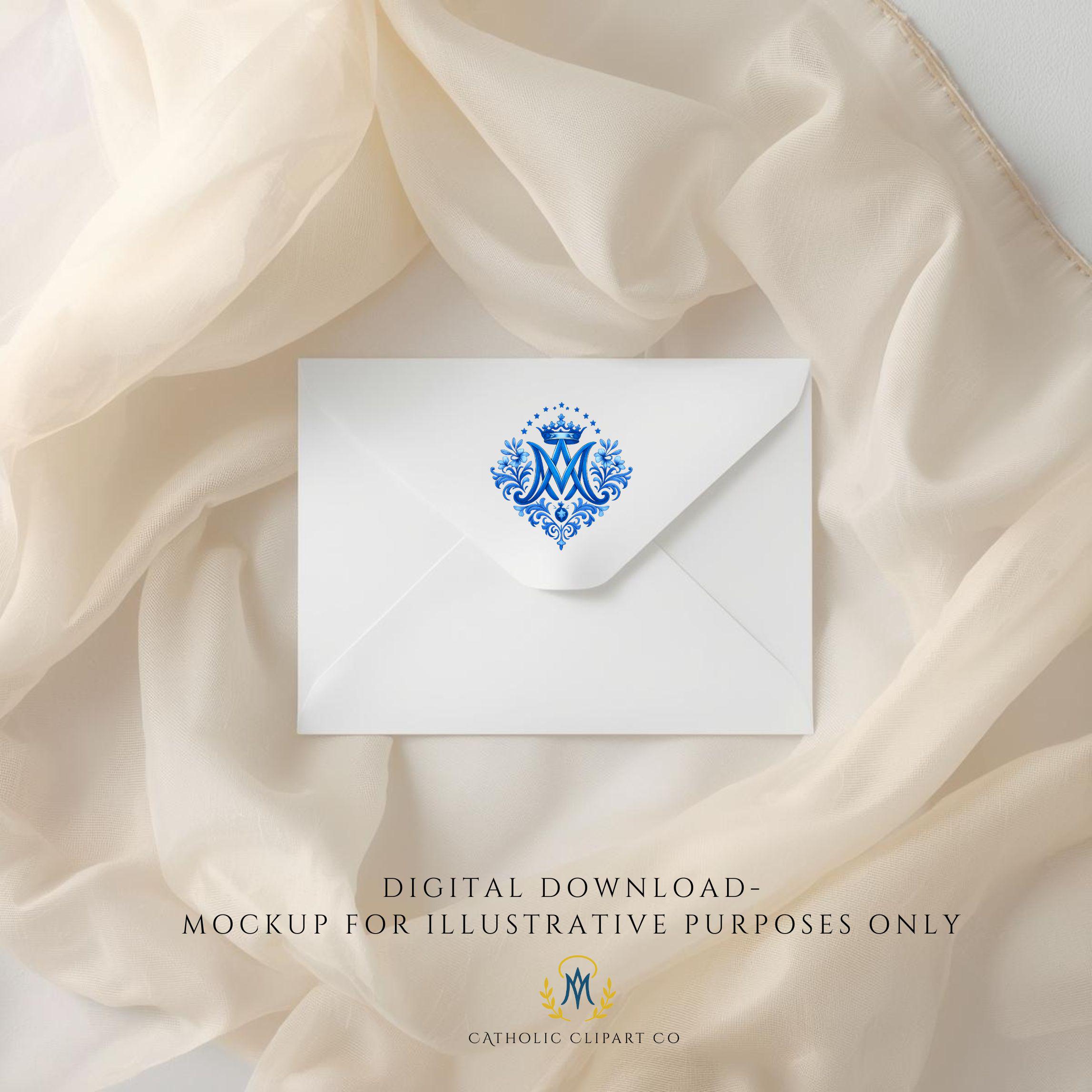 Auspice of Mary Clipart, Marian Monogram Clipart, Catholic Marian ...