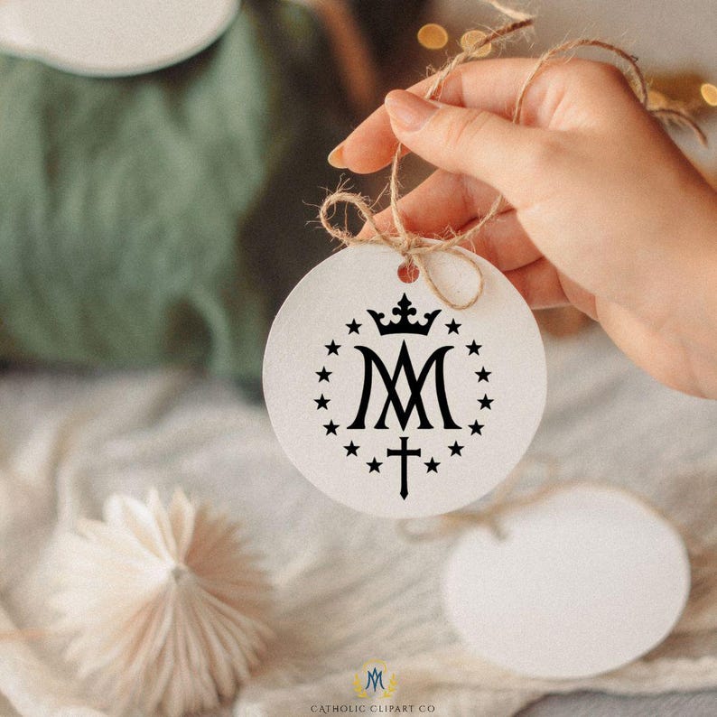 Black Marian Monogram Clipart PNG | Catholic Auspice of Mary M Logo ...