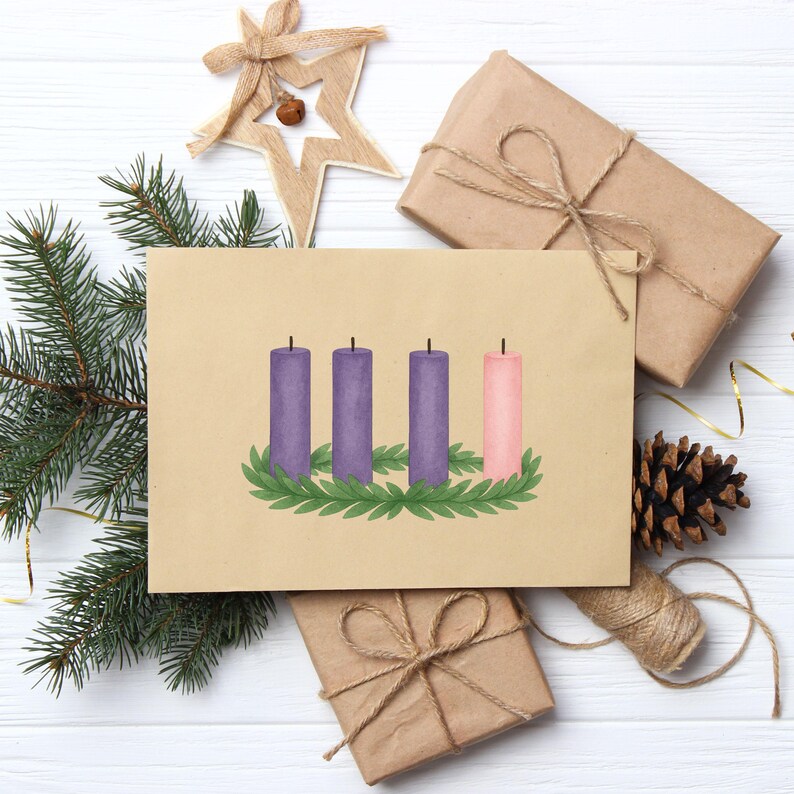 Watercolor Advent Wreath & Candle Clipart Set | Catholic Christmas PNG ...