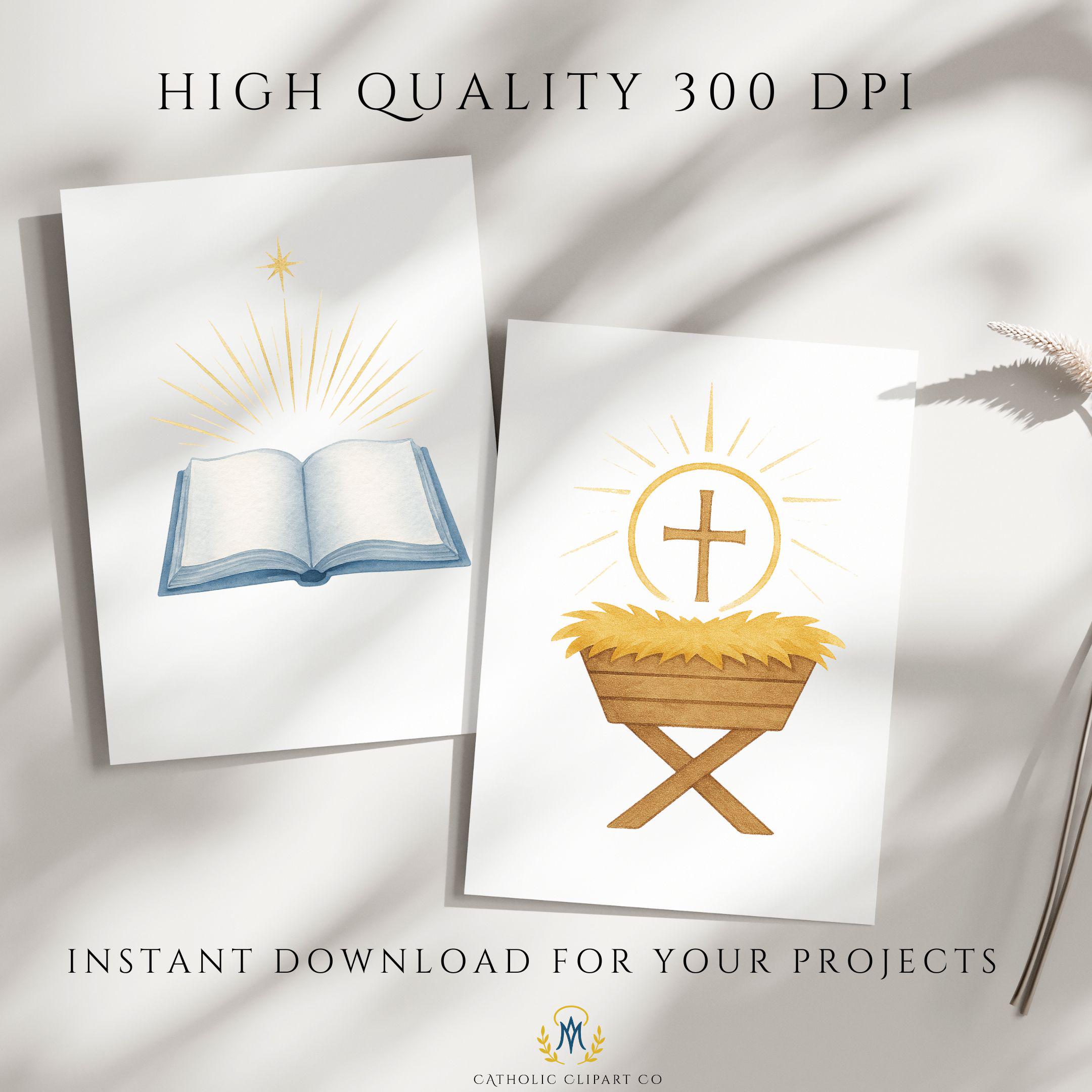 Watercolor O Antiphon Symbols Clipart | Catholic Advent Art, Liturgical ...