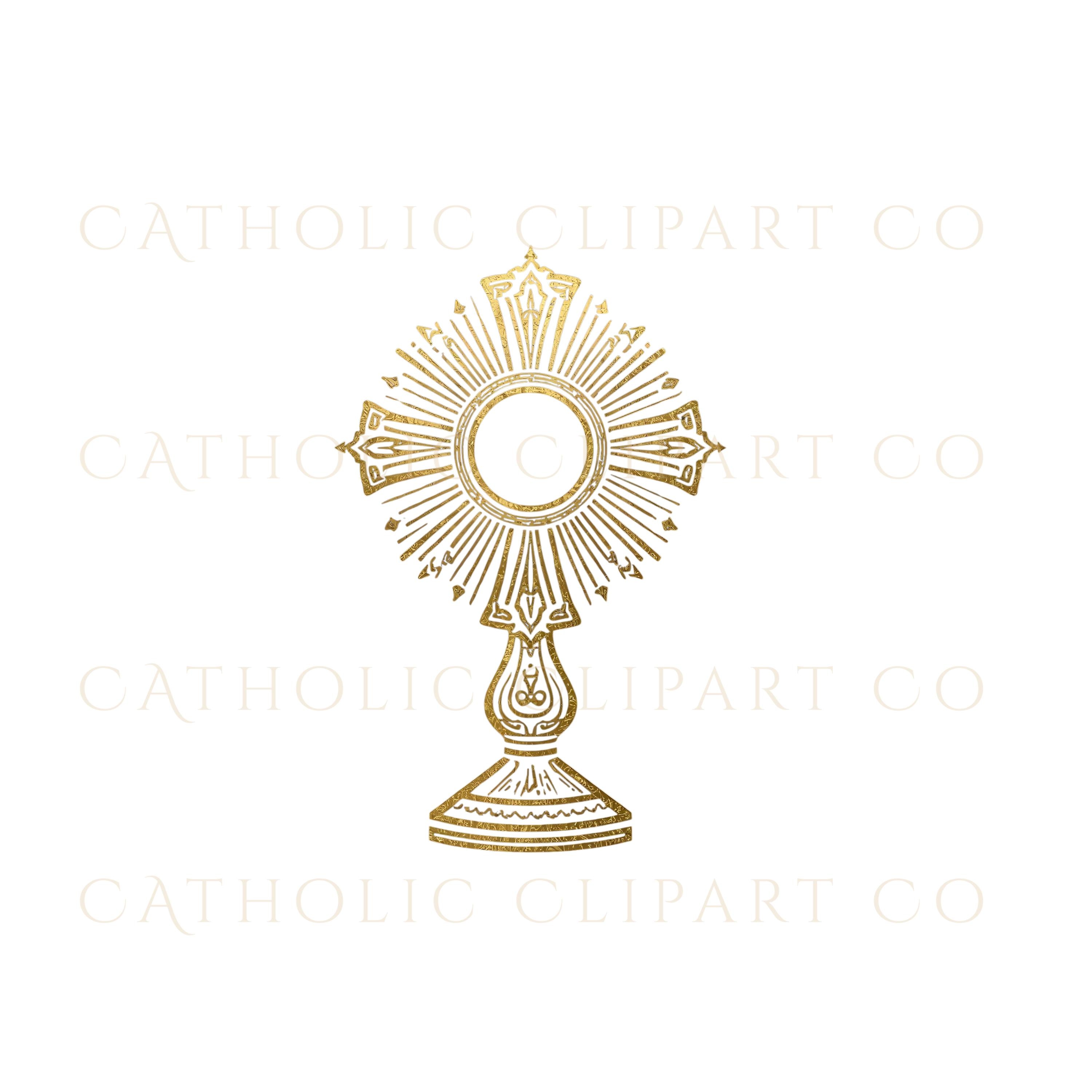 Catholic Monstrance Clipart Bundle PNG | Eucharistic Adoration Digital ...
