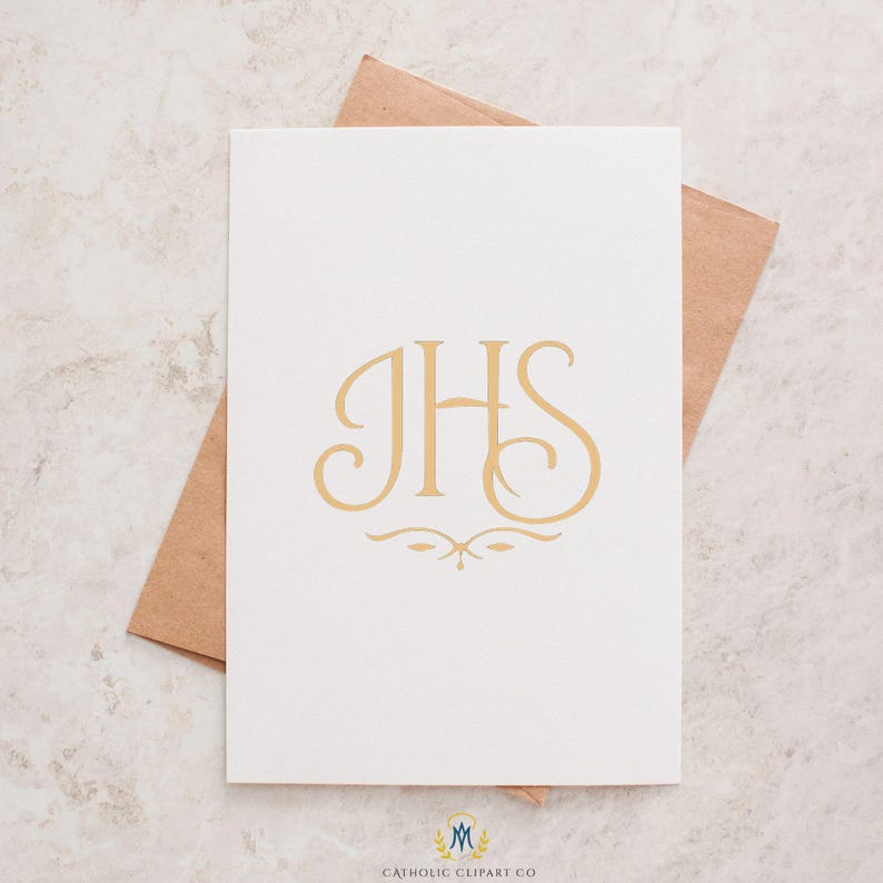 IHS Design Elements Clipart | Catholic IHS Symbol, Gold & Blue ...