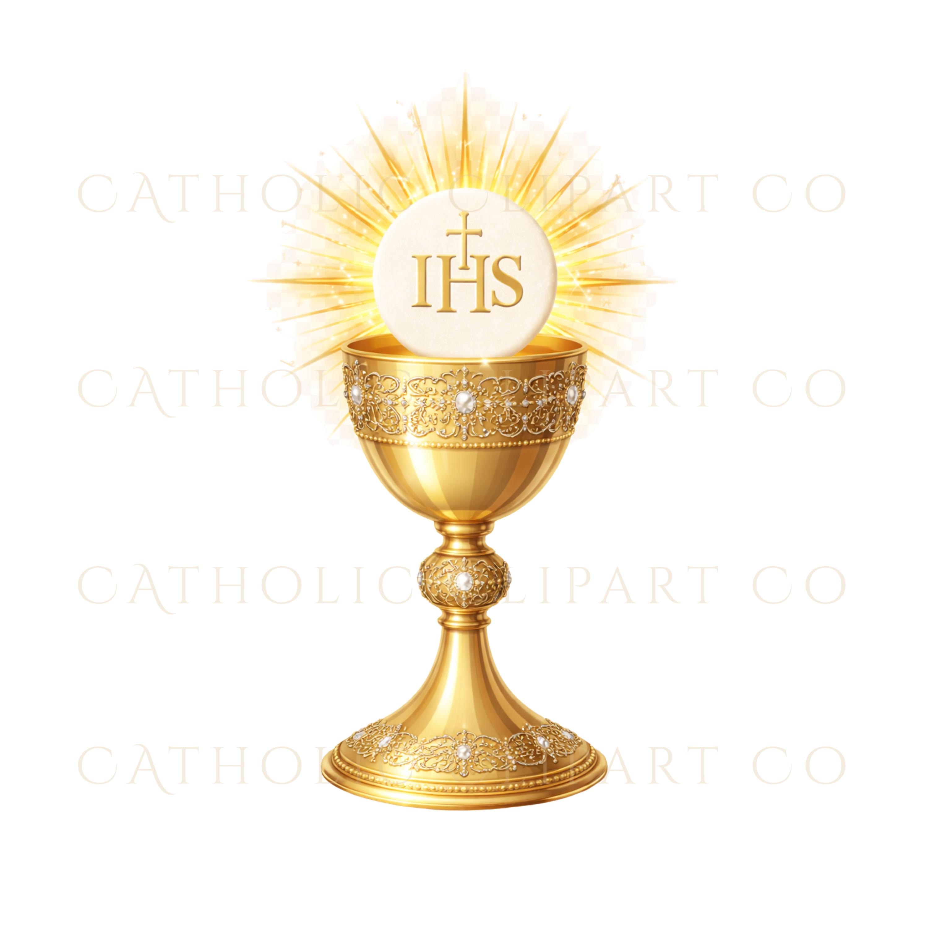 First Holy Communion Clipart, Catholic Host & Chalice IHS Symbols ...
