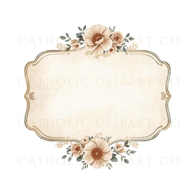 Floral Label Frames Clipart | Printable Label Frames PNG JPG | Elegant ...