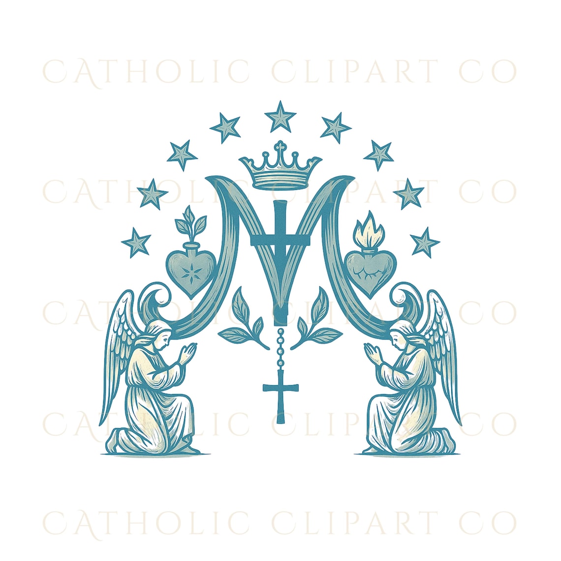 Auspice of Mary Clipart, Marian Monogram PNG SVG, Catholic M Symbol ...