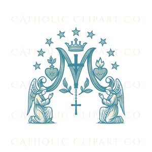 Auspice of Mary Clipart, Marian Monogram PNG SVG, Catholic M Symbol ...