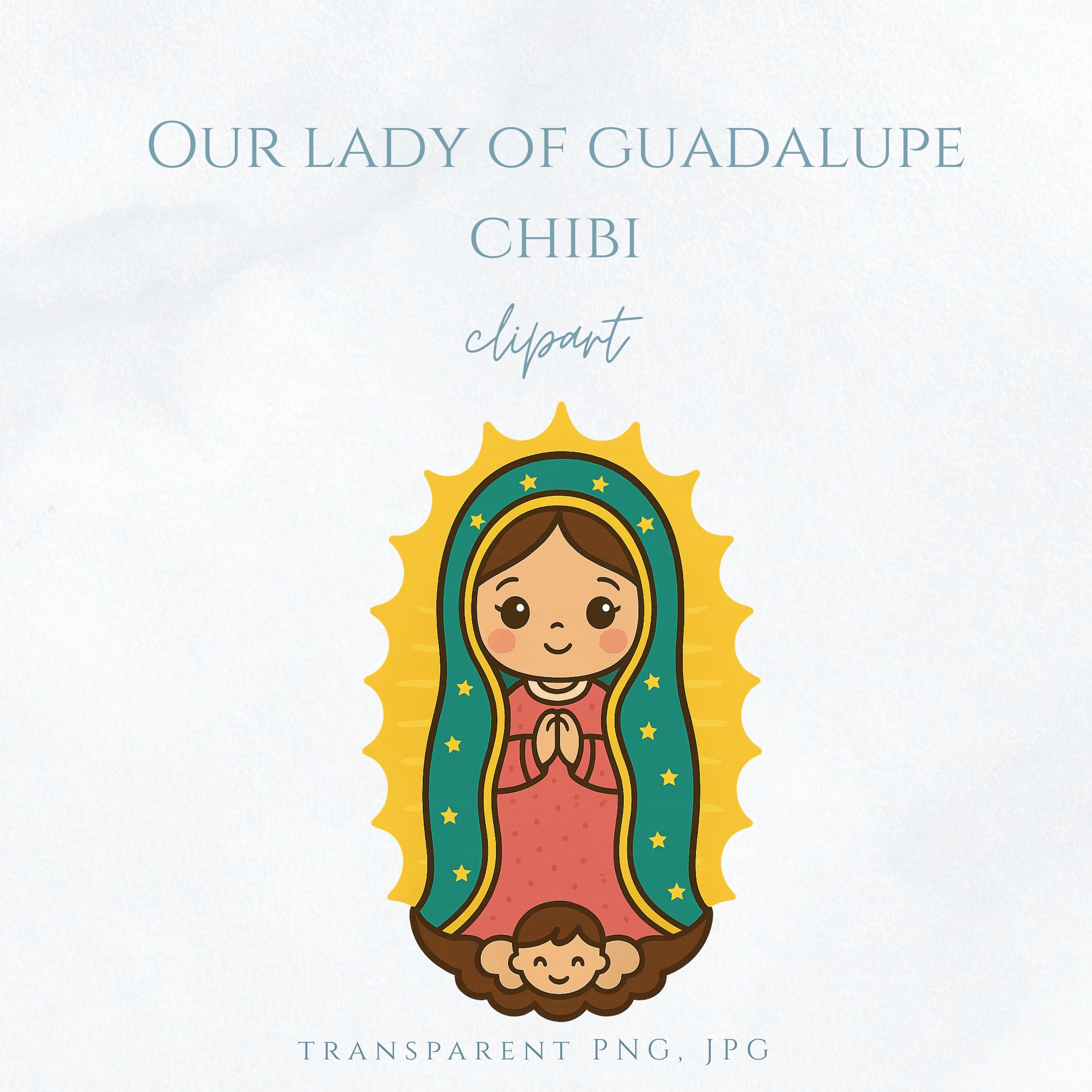 Our Lady of Guadalupe Chibi Clipart PNG JPG, Cute Catholic Virgin Mary ...