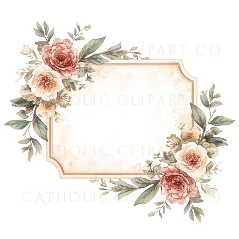 Floral Label Frames Clipart | Printable Label Frames PNG JPG | Elegant ...