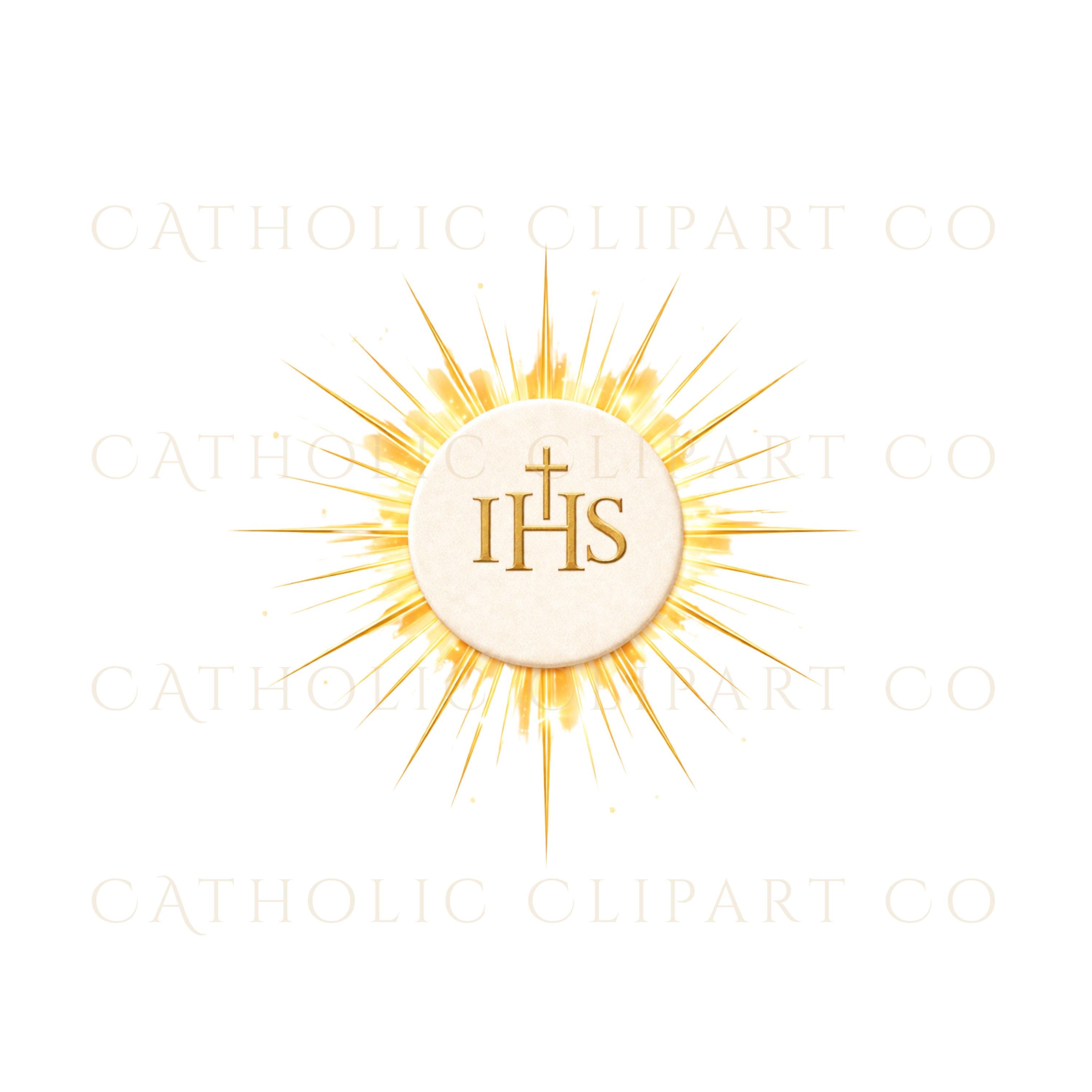 First Holy Communion Clipart, Catholic Host & Chalice IHS Symbols ...