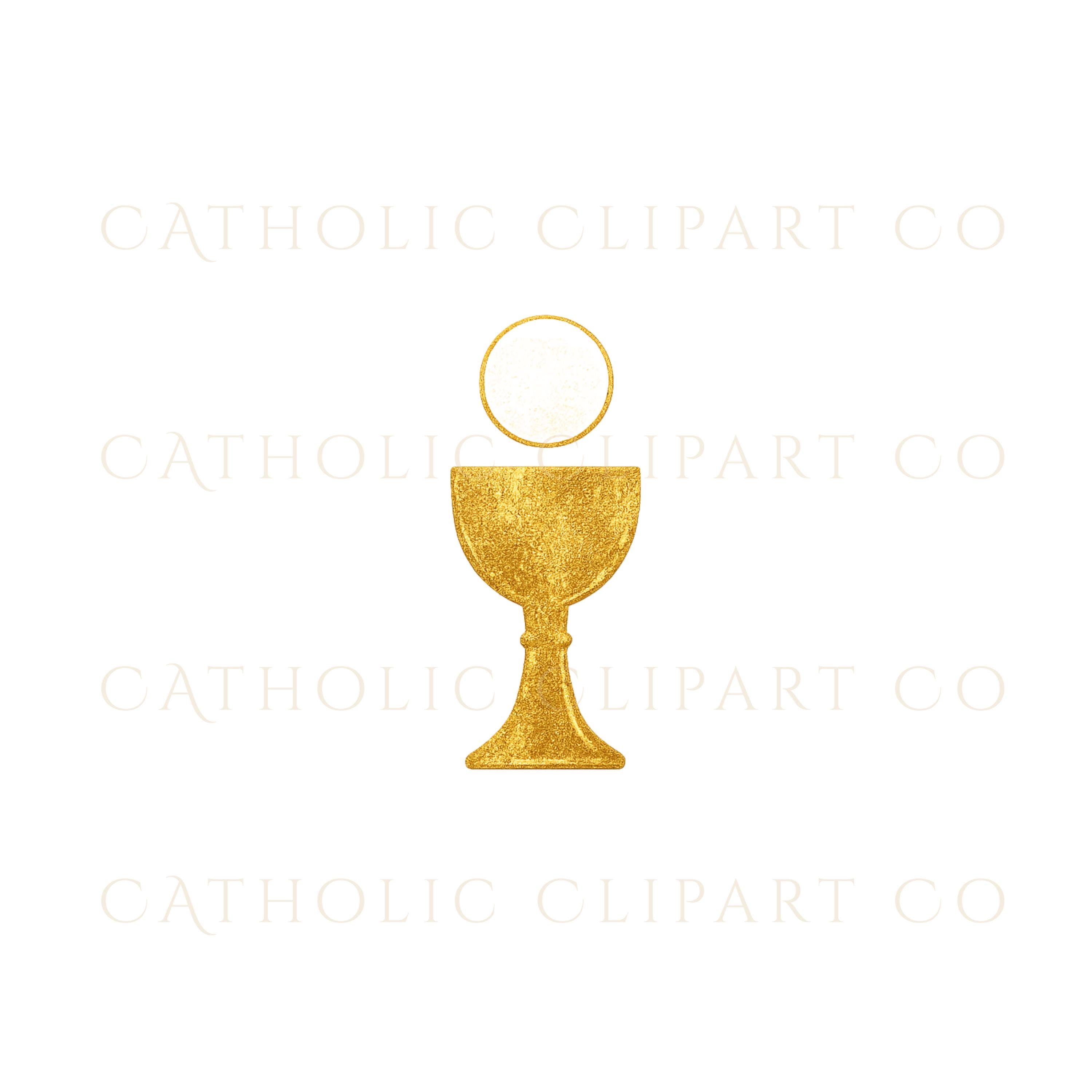 Lent Clipart Pack | Gold Catholic Lent Symbols | Ash Cross, Palm Branch ...