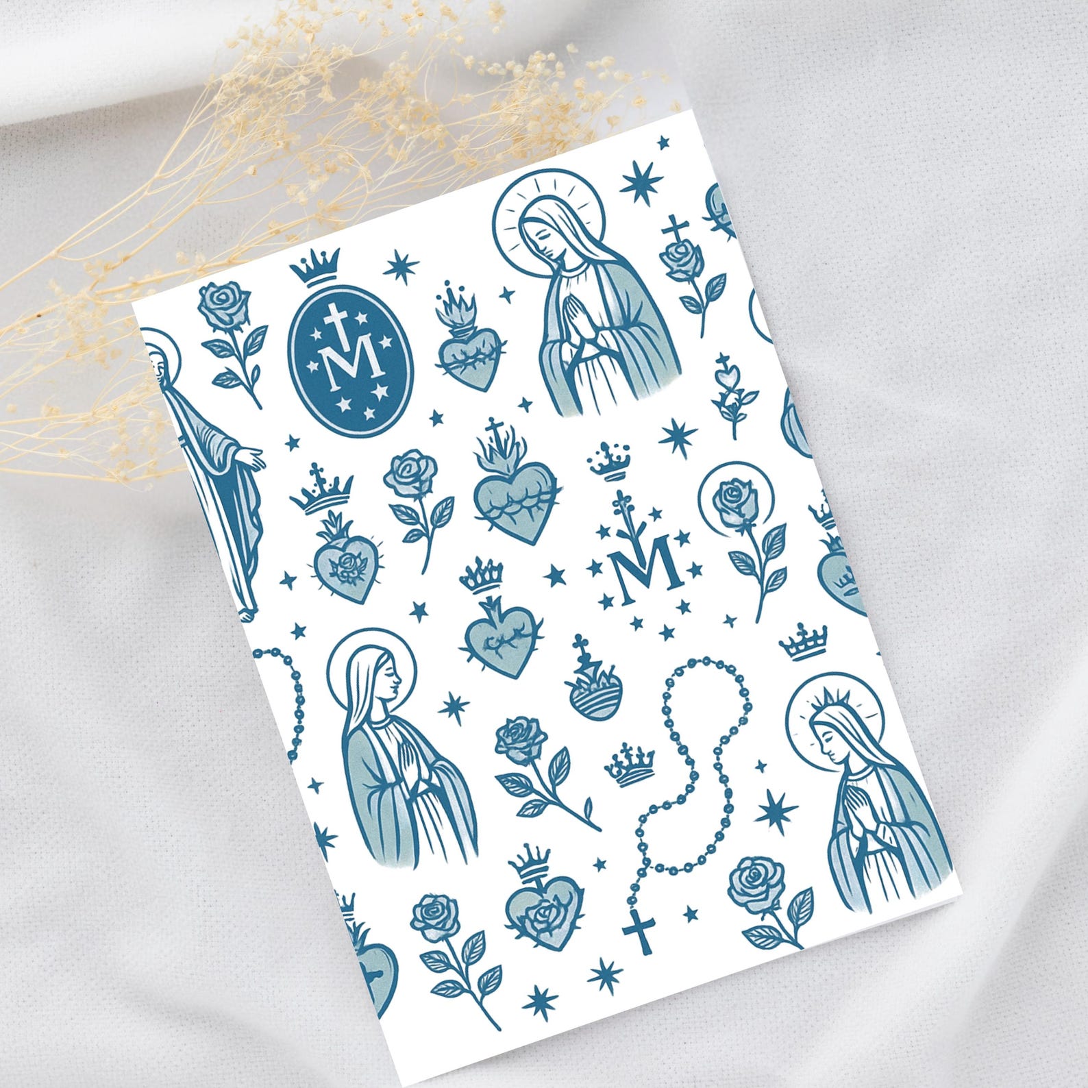 Marian Digital Paper | Catholic Virgin Mary Scrapbook Paper | Ave Maria ...