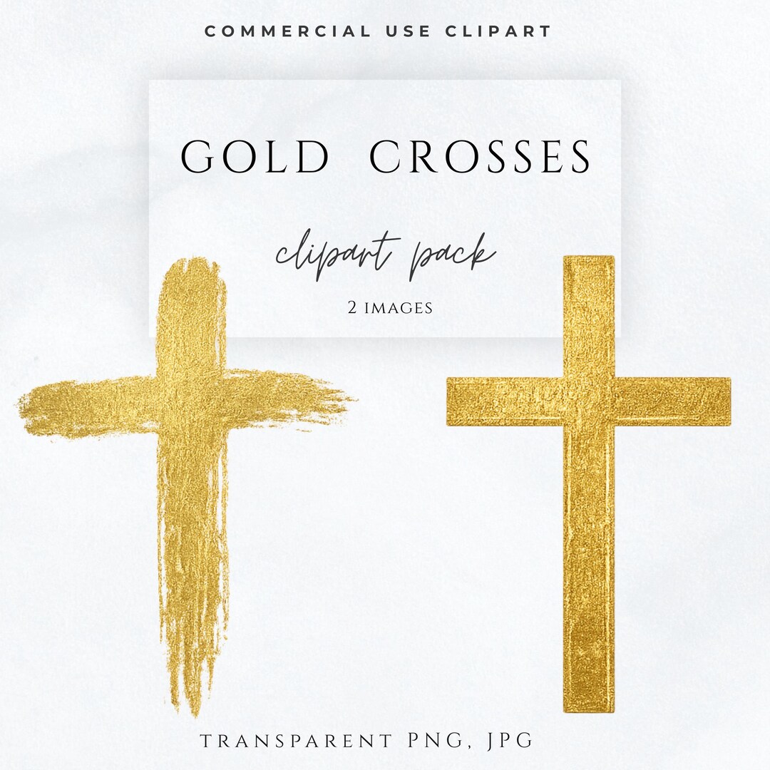 Catholic Gold Cross Clipart PNG | Gold Foil Christian Cross | Religious ...