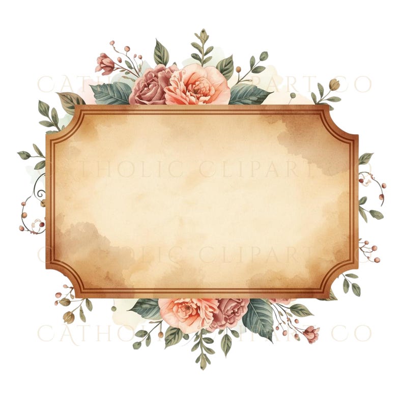 Floral Label Frames Clipart | Printable Label Frames PNG JPG | Elegant ...