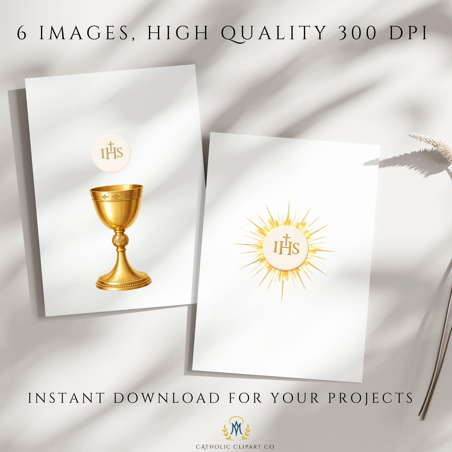 First Holy Communion Clipart, Catholic Host & Chalice IHS Symbols ...