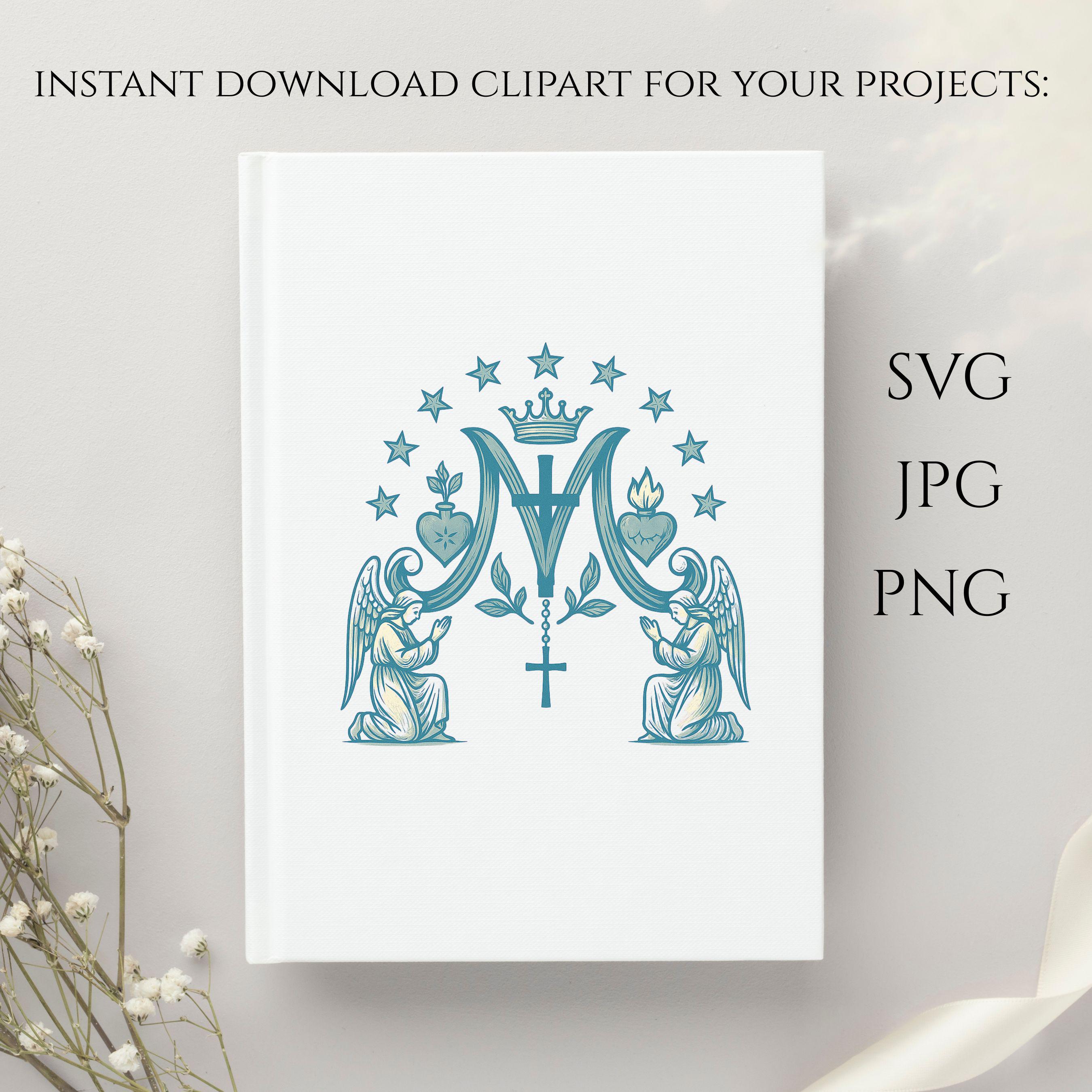 Auspice of Mary Clipart, Marian Monogram PNG SVG, Catholic M Symbol ...