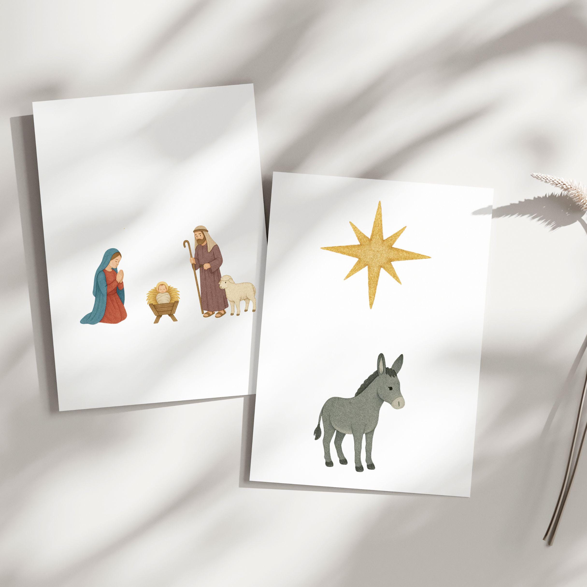 Watercolor Nativity Clipart Set of 6 | Catholic Christmas Digital Art ...